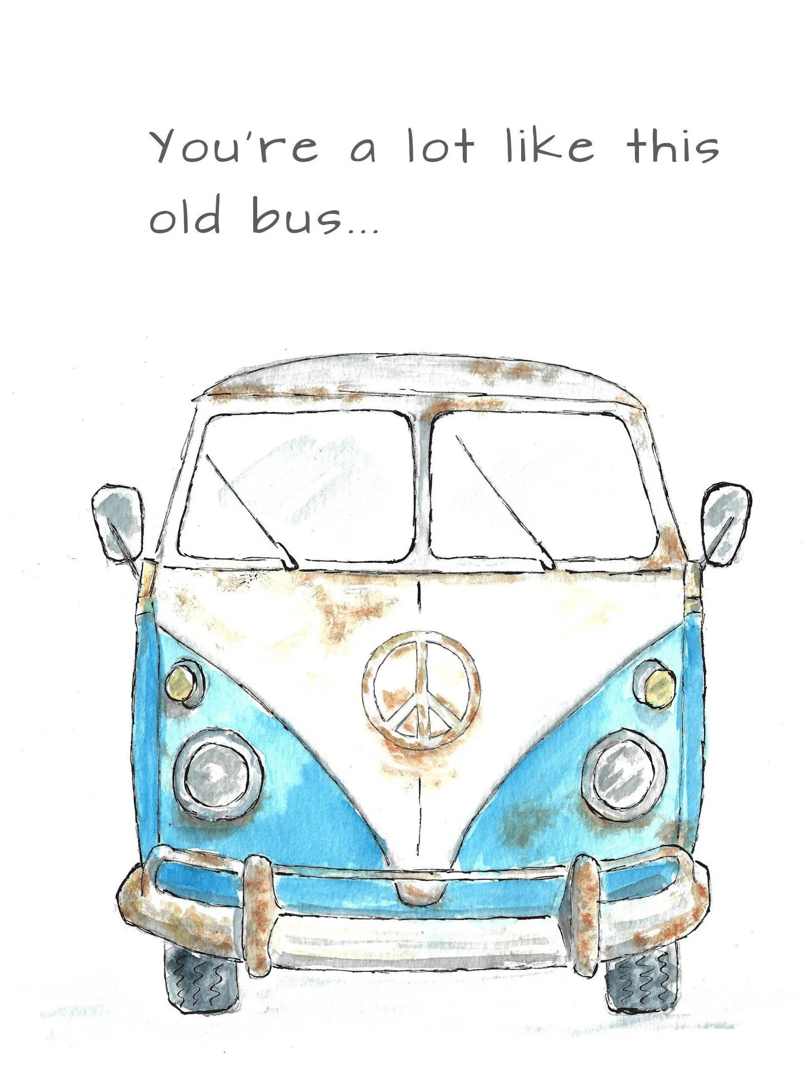 Rough Around the Edges Camper Bus - Bill Rubosky Art